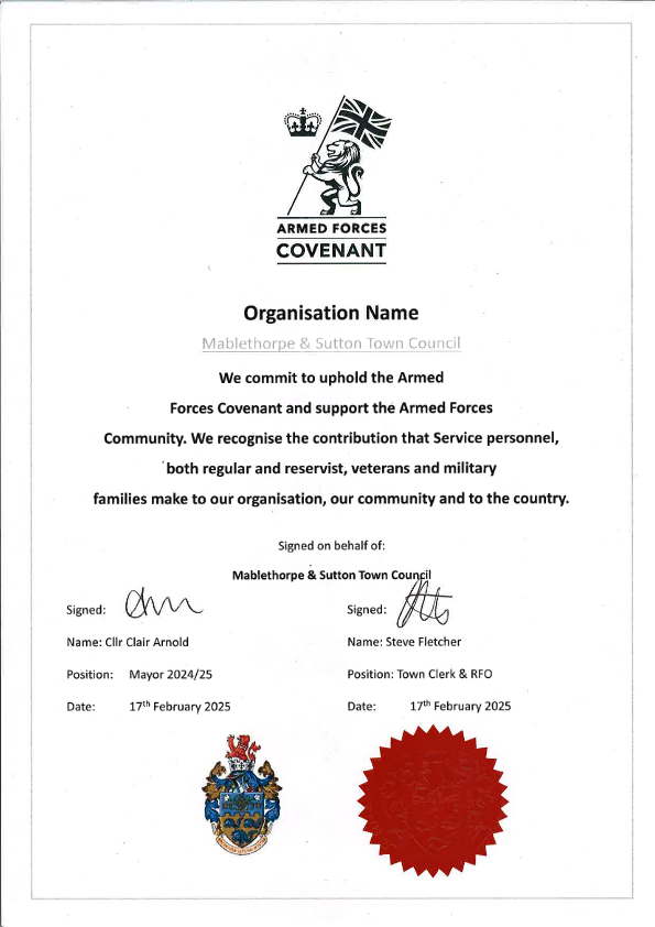 First “Armed Forces Community Covenant Council” in Lincolnshire - Sutton on Sea, Lincolnshire